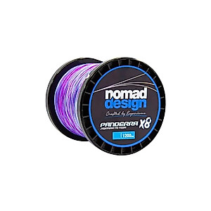 Nomad Design PANDERRA Cyan Multicolor X8 Braid 300YDS (Dia. 0.23mm) 20 pounds - Premium Multicolor PE Fiber Fishing Line with Micro Weave Technology, Hydroslick Coating, and Increased Casting Distance