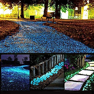 chic style 4.8Lbs 1000Pcs Glow in The Dark Stones Pebbles Blue