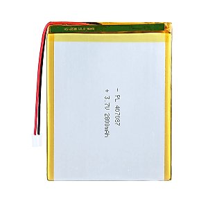 AKZYTUE 3.7V 2800mAh 407087 Lipo battery Rechargeable Lithium Polymer ion Battery Pack with JST Connector