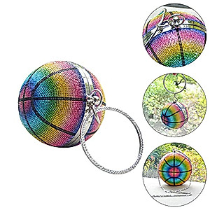 BESTOYARD Ball Shape Clutch Purse Party Handbag Rhinestone Ring Handle Evening Bag