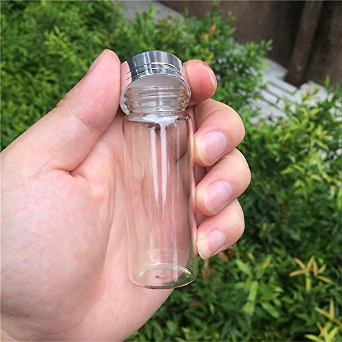 12units 30x80mm Empty Jars Glass Bottle with Aluminium Silver Color Screw Cap 40mlSealed Liquid Food Gift Container (12, 40ML-Silver Lid)