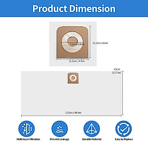Gudotra 6 Pack Vacuum Bags Replacement for 16 to 20 Gallon Shop Vacuum 16 Gal Dust Collection Bags Replace Part CMXZVBE38749