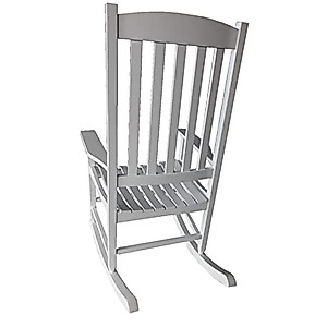 NOrhi Outdoor Wood Porch Rocking Chair, White Color, Weather Resistant Finish