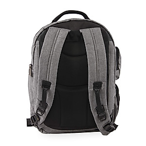 Original Penguin Men's Fletcher Laptop Backpack, Grey Crosshatch, 19 in