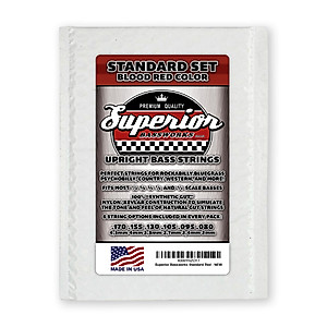 Superior Bassworks STANDARD Upright Double Bass Strings Blood Red Color FULL SET