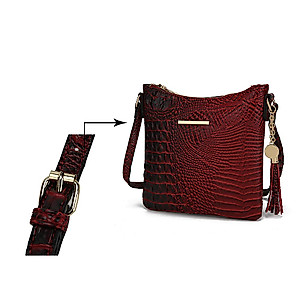 MKF Crossbody Bags for Women – PU Leather Pocketbook Handbag – Medium Side Messenger Purse, Shoulder Strap Black