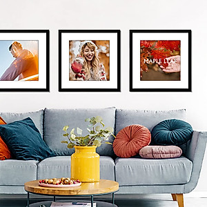 KZZLOL 20x20 Frame Black, Display Pictures 16x16 with Mat or 20x20 without Mat, Home Decor Wall Gallery Poster Picture Photo Frames-1PCS