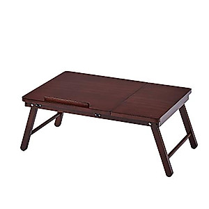 Amazon Basics Portable Lap Desk with Adjustable Lift Top for Laptops and Reading - Espresso Finish