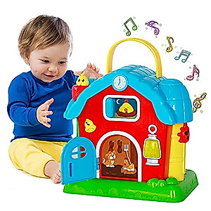 HISTOYE Musical Barn Activity Cube Learning Baby Toys for 1 Year Old Developmental Toddler Early Educational Baby Toys 12-18 Months Interactive Toys for 1 2 3 4 Year Old Girls Boys