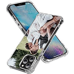 LYLBFOF Custom Personalized Picture Phone Case for iPhone 13 11 12 14 Pro Max X XR Xs Max 6 6s 7 8 Plus SE 2020 Anti-Scratch Shock-Resistant Soft Protective TPU Design Your Own Transparent
