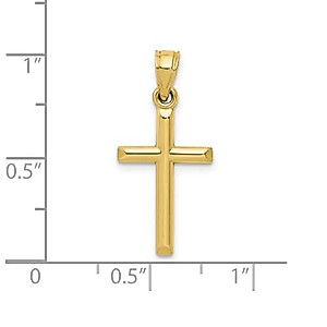 Amanda Rose Collection 10K Yellow Gold Petitie Cross Pendant Necklace on a 10K Yellow Gold 18 inch chain