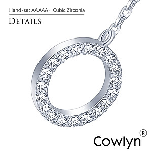 Cowlyn A Pair 925 Sterling Silver Earrings Tassel Threader Long Chain Ear Line Round Cubic Zirconia Drop Dangle Hypoallergenic Jewelry for Women