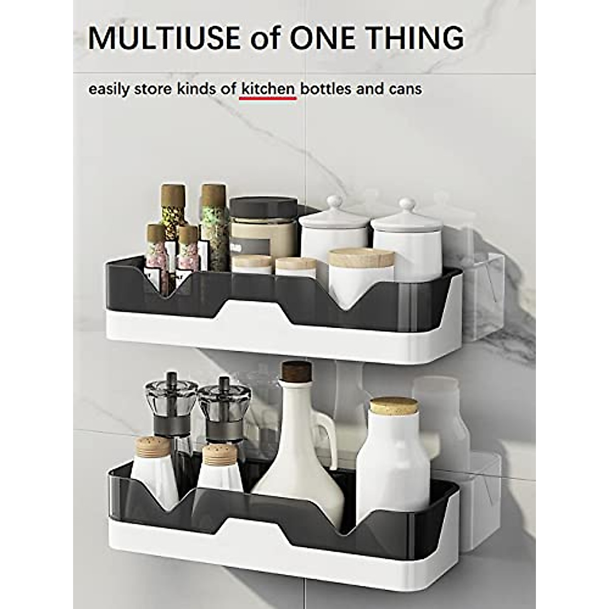 WeshyiGo 2-Pack Grey Shower Caddies and 2 Pack Deformable Plastic Shower Caddy Basket,with handles, Portable Bathroom Caddy Basket, For Bathroom、 room、 Kitchen and College Dorm（White）