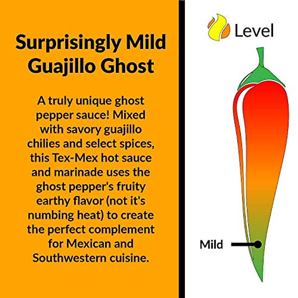 Surprisingly Mild Guajillo Ghost Tex-Mex Hot Sauce and Marinade by Fat Cat Gourmet - Savory Smoky Flavor - Mild Heat - For Tacos, Burritos, Fajitas - Gluten Free, Vegan & Keto Friendly - 3 Bottles