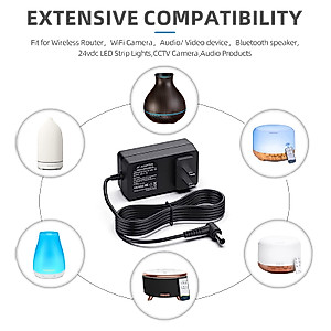 24V Power Adapter fit for Cordless Essential Oil Diffuser Aromatherapy,Young Living,Aroma 360,Humidifier,VicTsing,OliveTech,Wireless Diffuser Power Supply Cord