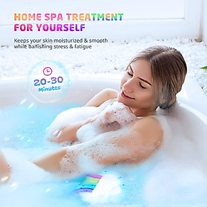 Rainbow Bath Bombs 2Pcs Gift Set, Ribivaul Handmade Bath Bombs with Natural Ingredients and Dreamy Rainbow, Bath Bomb with Rich Bubble, Great Gift for Birthday, Halloween, Thanksgiving, Christmas