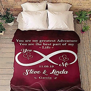 Every Love Story is Beautiful, Customized Couple Blankets, Infinity Designs, Birthday, Valentine's Day, Anniversary, Weeding Gift, Super Soft and Warm Blanket (Design 2, 50"x60")