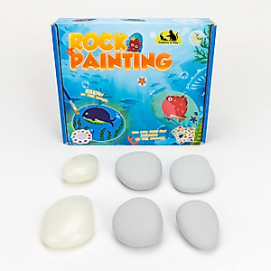 Cookie & Milo Rock Painting Kit; Arts & Crafts for Kids; Glowing in The Dark; Hide & Seek Rock Kits; Kids Painting Kit; Boys Gift; Girls Gift; 6 Rocks 12 Ancient Ocean Creature, Sea Monsters Figures