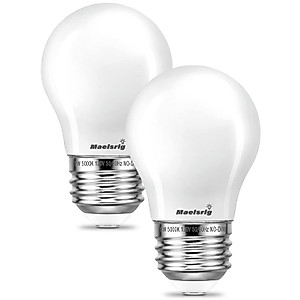 LED Appliance Bulb, 40W Equivalent, Range Hood Light Bulbs, Daylight White 5000K, 5W 500 Lumens, Non-Dimmable, E26 Base, Refrigerator Light Bulb, A15 Frosted, Pack of 2, Freezer Fridge Light Bulb