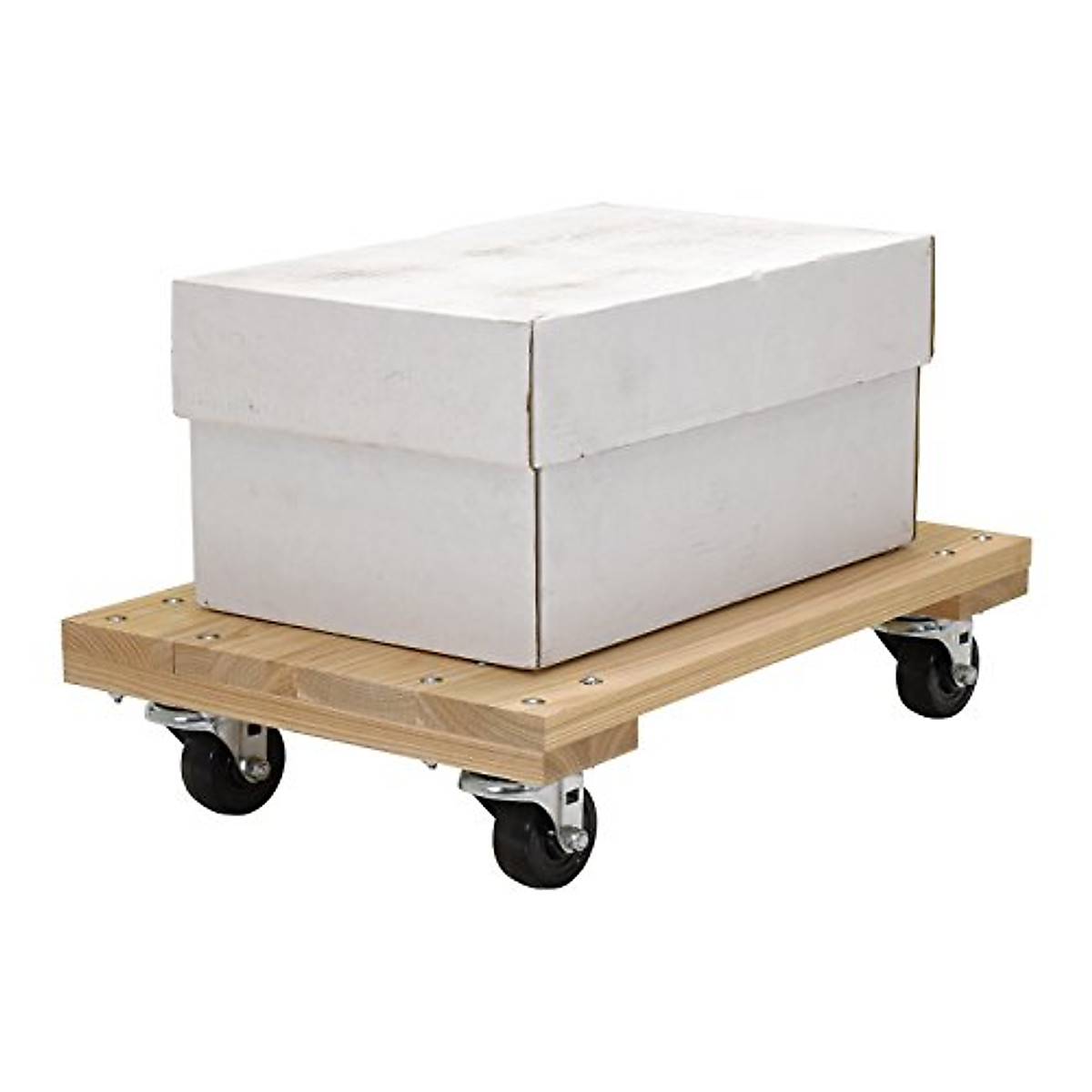 Vestil HDOS-1624-9 Solid Deck Hardwood Dolly with Hard Rubber Casters, 900 lbs Capacity, 24" Length x 16" Width x 5-1/2" Height