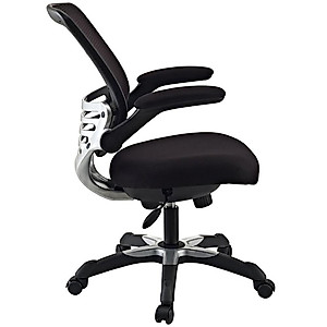 Pemberly Row Modern Style Mesh Fabric Office Chair in Black Finish