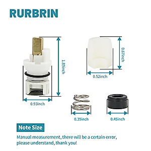 RP25513 Faucet Cartridge Stem Assembly Repair Kit Compatible with Most Delta Two-Handle Faucets, Come with RP4993 Seat & Spring,Fit for Lavatory Faucet (2 Pack)