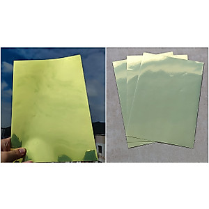 GREEN GOLD-20 Sheets Printable Glossy Green Gold Vinyl Sticker Paper Premium Adhesive Sheets Ink Dries Quickly For Inkjet/Laser Printer(A4 Mirror GOLD)