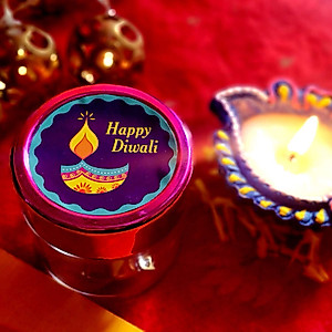 weRevel Happy Diwali Party Stickers, 40 Count, 2 Inches, Round, 4 Unique Designs