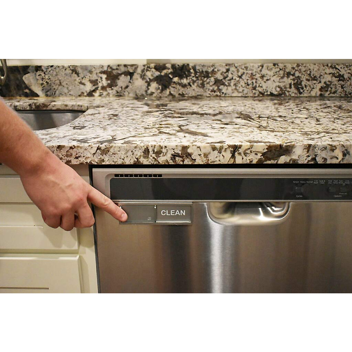 Metal Dishwasher Magnet Clean Dirty Sign in Stainless Steel - Unique and Stylish Look (Silver w/Black Lettering)