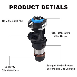 JDMON Fuel Injectors Compatible with Chevy Silverado 1500 2500 3500 Tahoe Express GMC Sierra 1500 2500 3500 Yukon Savana 4.8L 5.3L 6.0L 2001-2006 Replace 17113553 FJ315 17113698 8pcs