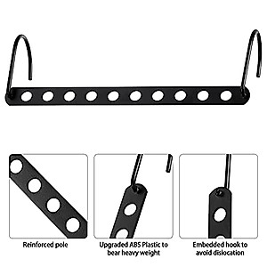 Essentials for College Students Girls Closet Organizers and Storage Dorm Room Metal Closet Organizer for Closet Organizer Clothing Hanger Organizer Hook Design (Black,20 Pieces)