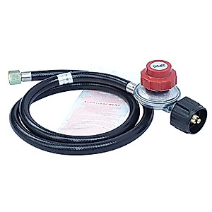 METER STAR 41,000 BTU 10 Jets Homemade Cast Iron Burner Assembly Flame Control System and High Pressure Regulator with Hose for DIY Forge Pizza Oven Turkey Fryer Accessories