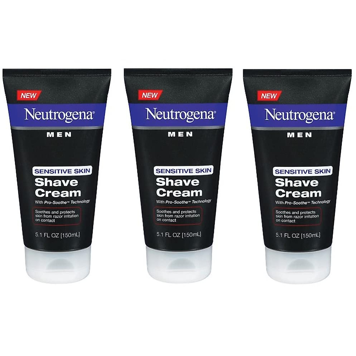 Neutrogena Men Sensitive Skin Shave Cream, 5.1 Ounce (Pack of 3)