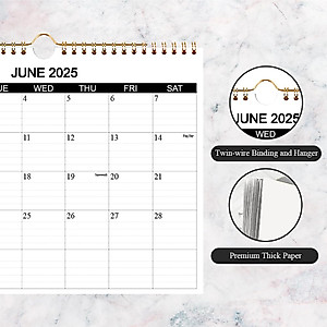 Calendar 2025-2026 - Wall Calendar 2025-26 Runs from June 2025 to December 2026, 19 Months Calendar with Thick Paper for Planning at Home or Office, 8.5 x 11 Inch, Black