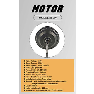 ZYXU Electric Bike Conversion Kit 48V500W E-Bike Conversion Kit Electric Bike Kit E-Bike Electric Bike Brushless Motor Hub 16" 20" 24" 26" 27.5" 28" 29" 700C, Front Wheel, with LED880 Display,16"