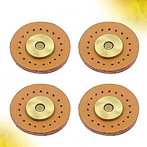 EXCEART Purse Wallet 2 Pair Magnetic Buckle Bag Button Purse Snap Closure Purse Handbag Fastener Replacement for DIY Purse Bag Clothes Leather Accesories Brown Yellow Round Purse