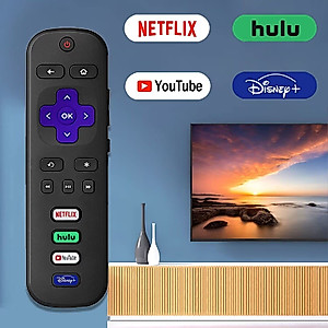 Replacement Remote Control for Roku TV, Compatible with TCL Roku/Hisense Roku/Element Roku/Insignia Roku/JVC Roku/Onn Roku/Philips Roku/RCA Roku/Sharp Roku/Westinghouse Roku Series Smart TVs, 2 Pack
