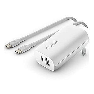 Belkin Quick Charge Charger (Qualcomm Quick Charge 3.0 Charger, USB Charger for Quick Charge Devices, Note9, S9, S8, S7, S6, More) USB Wall Charger, White, WCA001dqWH