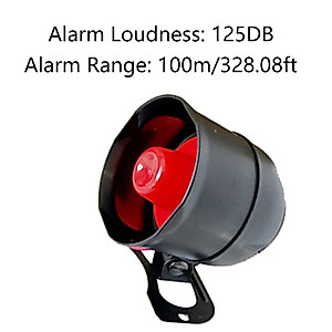 Car Security Horn Vehicle Alarm Security Protection System with 2 Remote Controls 6 Tone Alarm Loudspeaker 7-Level Sensitivity Car Alarm Siren 125DB Anti-Theft Device 12v 20w (CW-8110)