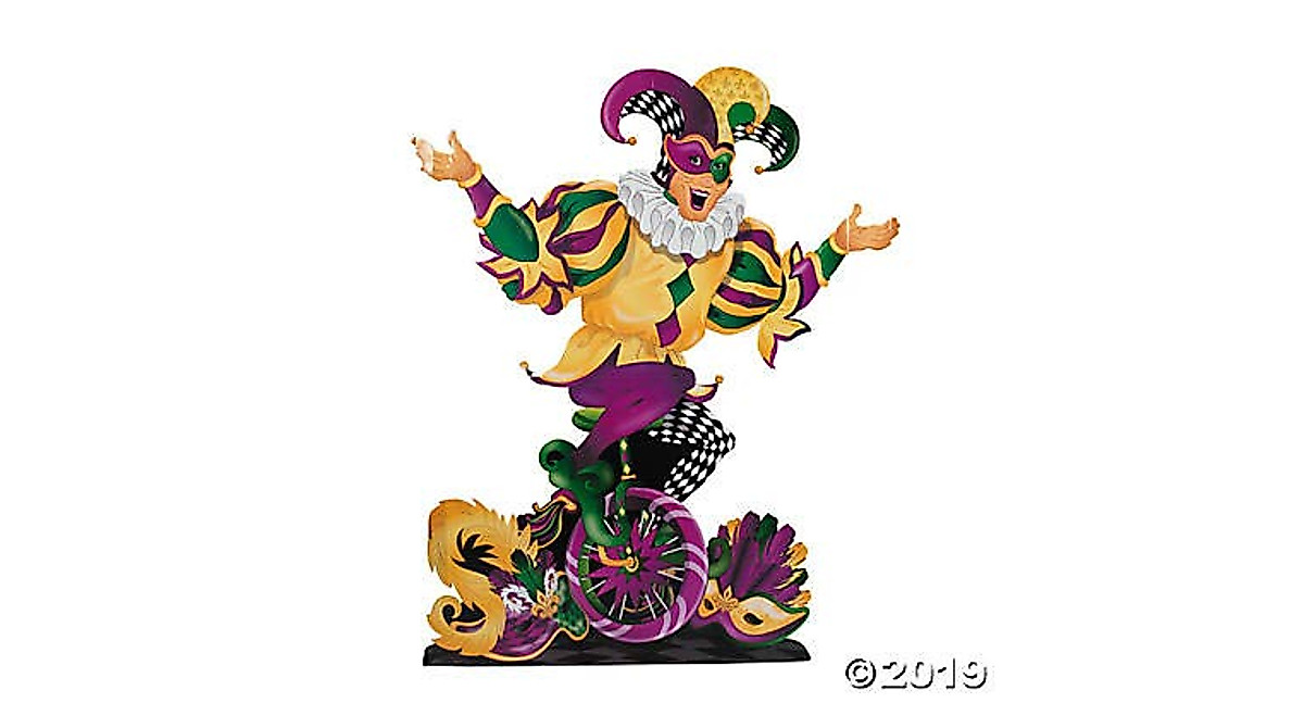 Mardi Gras Jester Stand-Up Decoration for Festive Celebrations