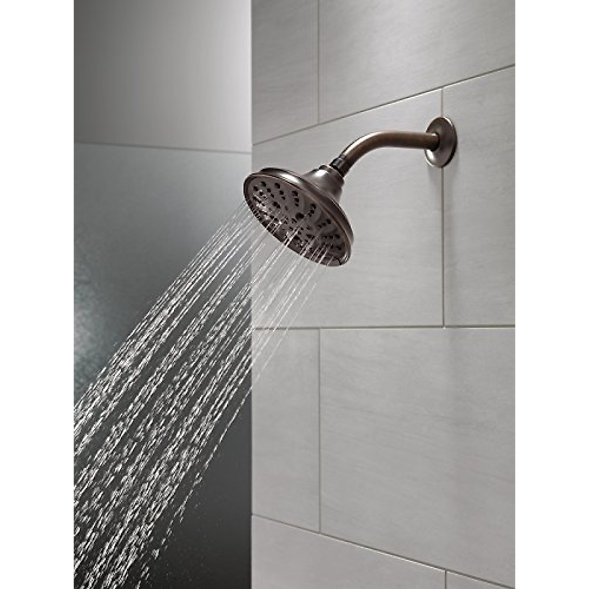 DELTA FAUCET -faucet 52669-RB H2Okinetic 5-Setting Raincan Shower head, Venetian Bronze