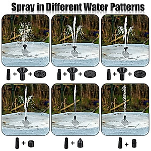 Retisee 2 Packs Solar Birdbath Fountain Pump Kit with 6 Nozzles 1.5W Solar Power Water Fountain for Bird Bath 160l/h Submersible Solar Floating Pump with Solar Panel for Bird Bath Pond Garden Fish