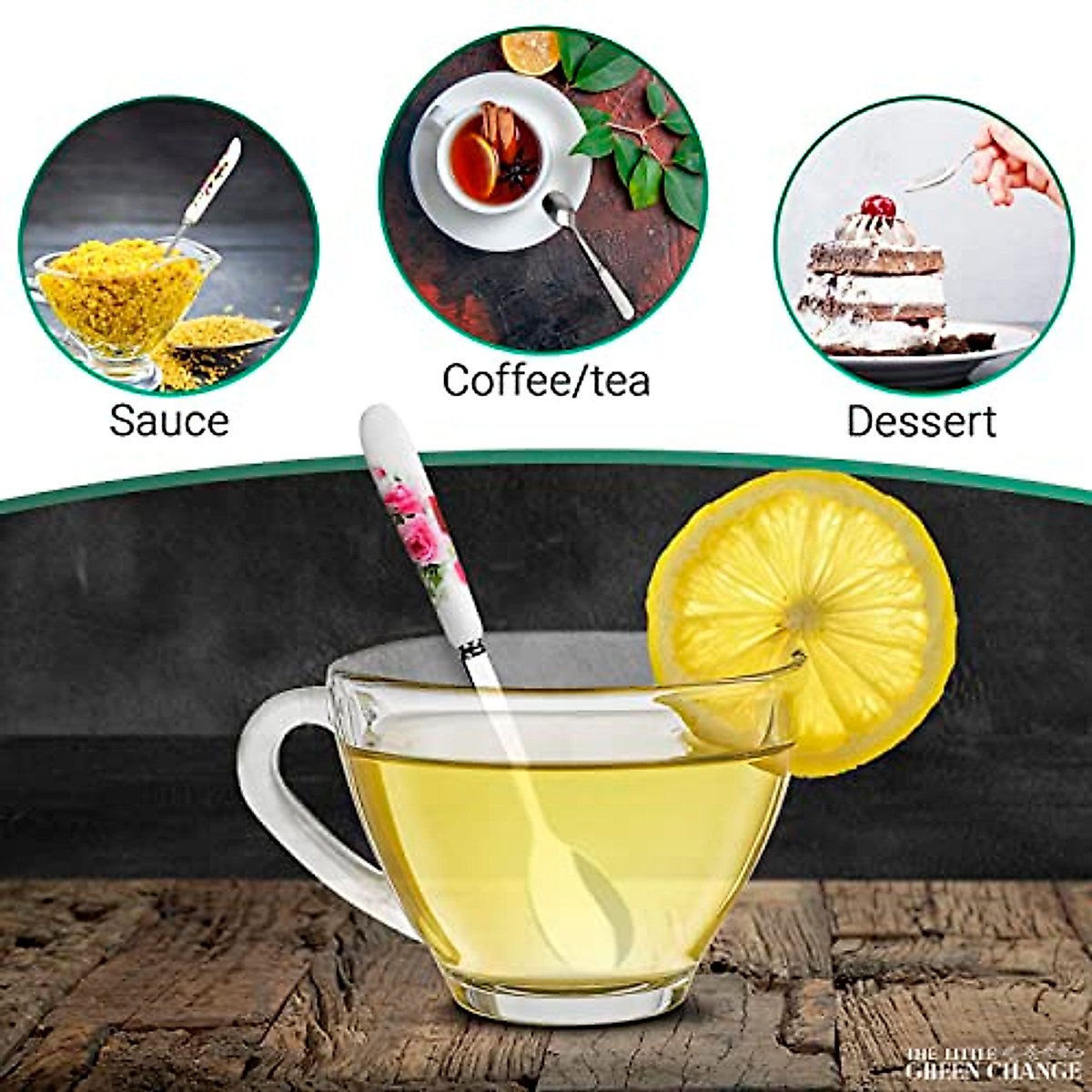 6Pcs Coffee Spoons for Coffee Bar - Chinese Floral Stainless Steel Spoons Kitchen Set Tea Spoons Silverware Set - Ice Cream Spoon Cake Tableware Set Coffee Stirrers Reusable Dessert Spoons for Tea Set