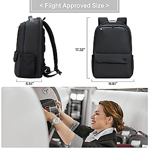 Hanke Carry on Backpack Waterproof Travel Laptop Backpack for Men & Women, Durable Rucksack Weekender Bag Daypack(Graphite Black)