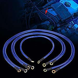 Car Ground Cable?¡§o?Universal 5Point Auto Car Earth Cable System Ground Grounding Wire Kit Racing Grounding Cable Wire Kit Car Accessories Ground Wire Straps For Cars Accord Wire Ground Kit