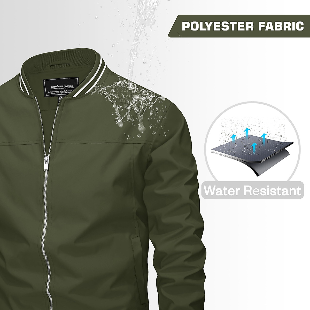 MAGNIVIT Lightweight Jackets for Men Black Jackets Bomber Jackets Men Baseball Jacket Mens Windbreaker Flight Jackets