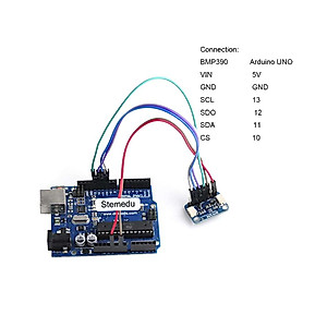 Stemedu BMP390 Precision Barometric Pressure and Altimeter Sensor Module, Low Noise, Fast Conversion time