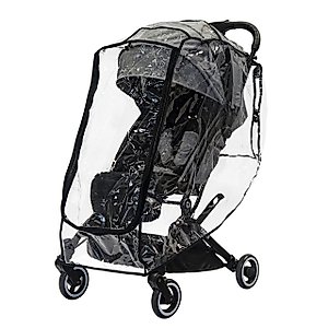 Guzzie+Guss Universal Stroller Rain Cover (Weather Shield) – Clear, Well-Ventilated, Waterproof with Unique Zipped Front Opening – Fits Most Full-Sized and Jogger Strollers