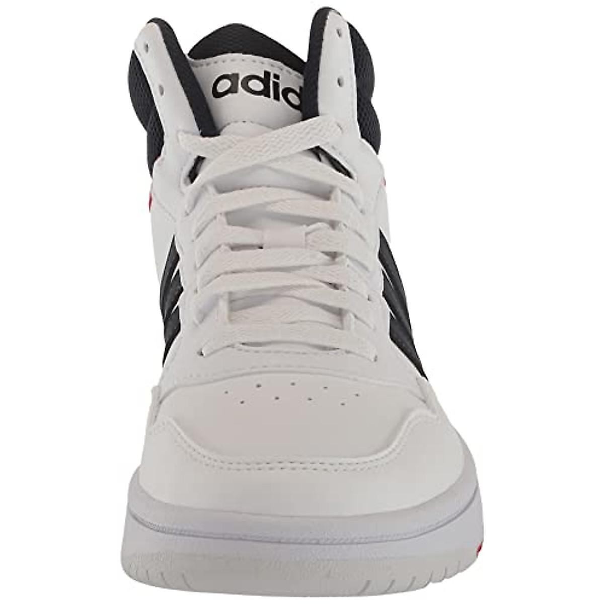 adidas Adult Hoops 3.0 Mid White/Legend Ink/Vivid Red 8
