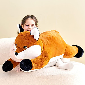 IKASA Giant Fox Stuffed Animal Plush Toy, 30" Large Big Soft Toys for Kids Girls Boys Girlfriend Childrens